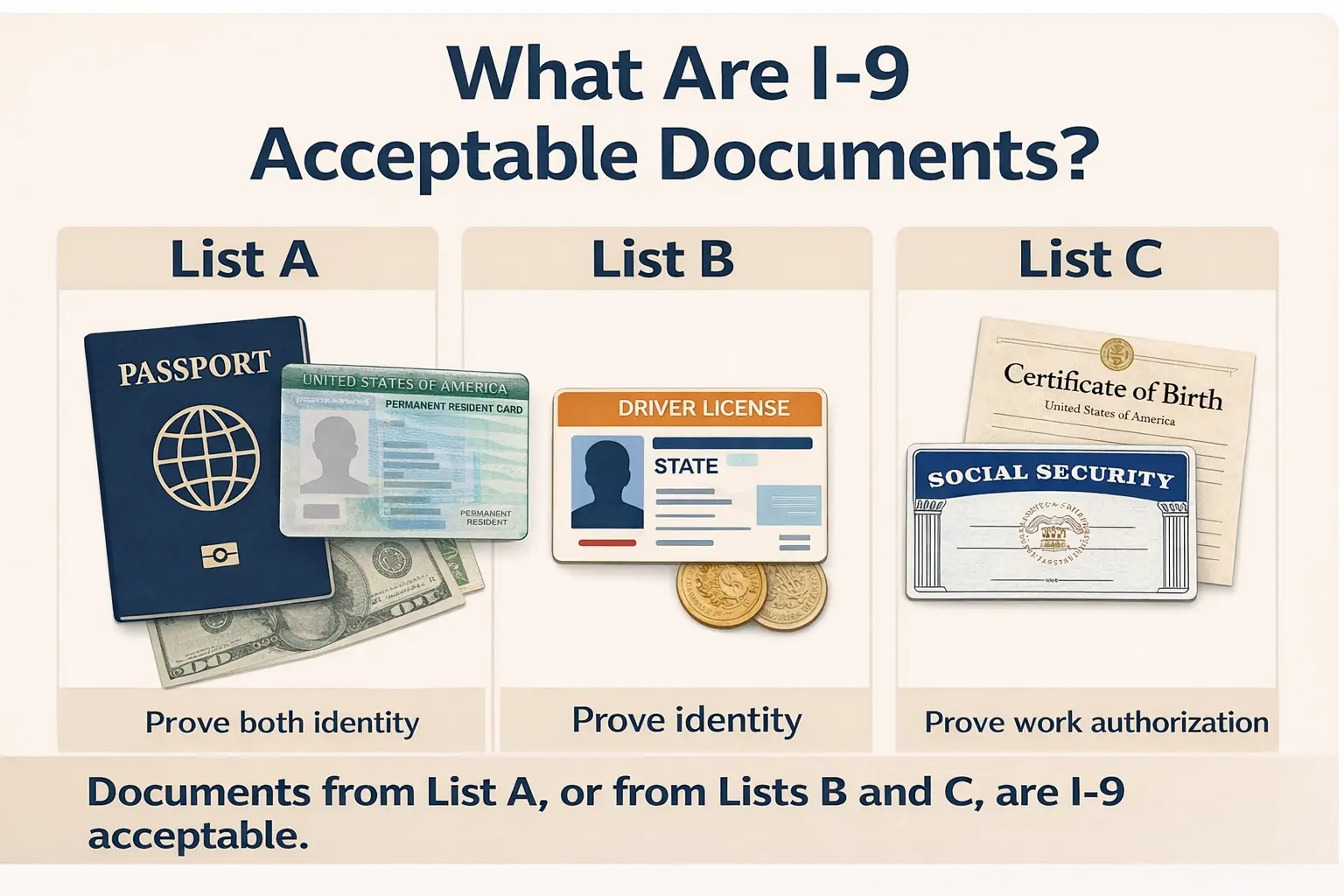 What Are I-9 Acceptable Documents? List A, B & C Explained | YT ...